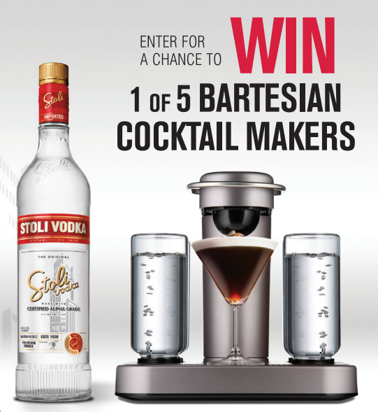 “Enter for a chance to win 1 of 5 Bartesian Cocktail Makers” Contest ...