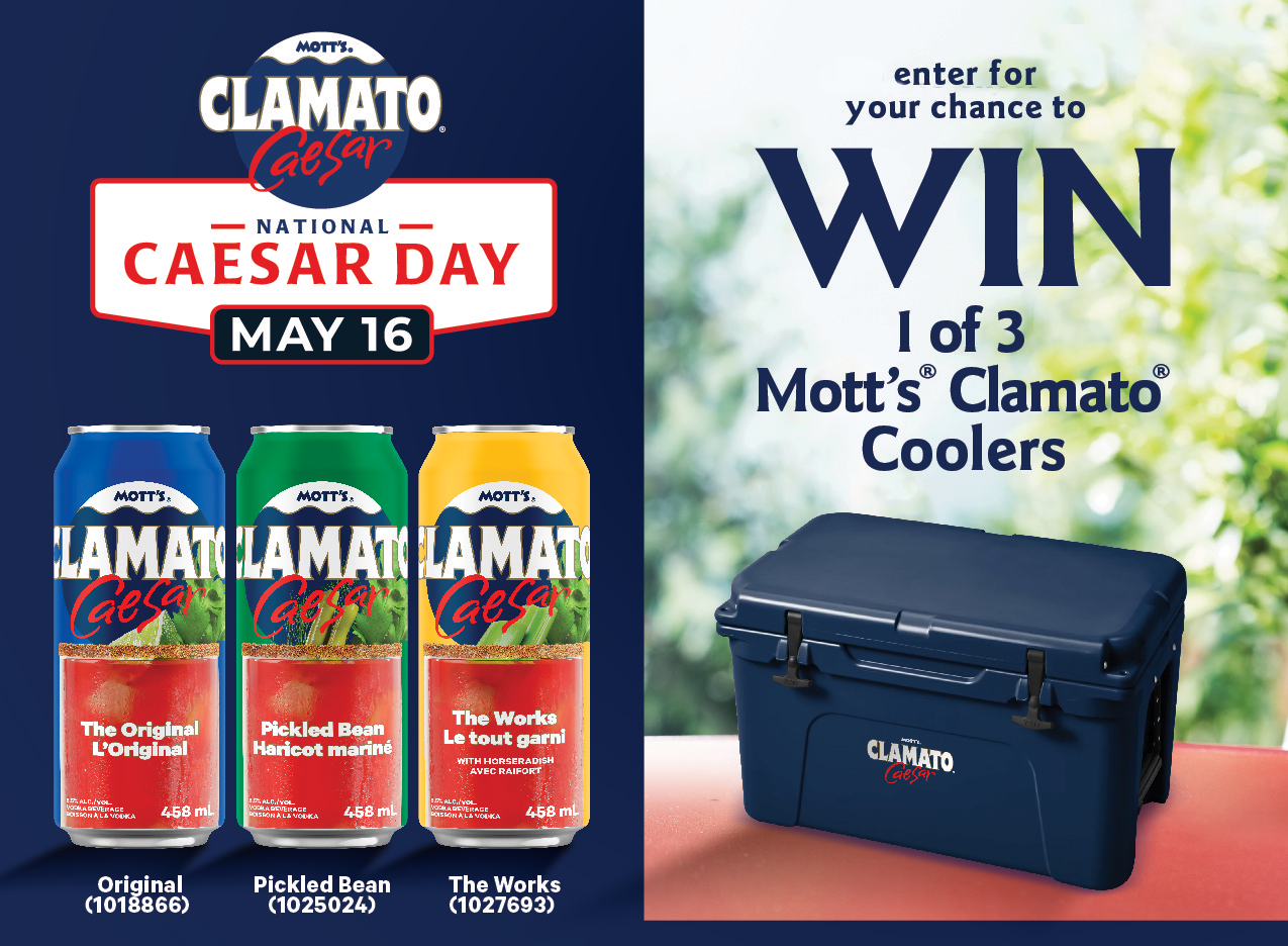 “Enter for a Chance to Win 1 of 3 Mott’s® Clamato® Coolers” Contest ...